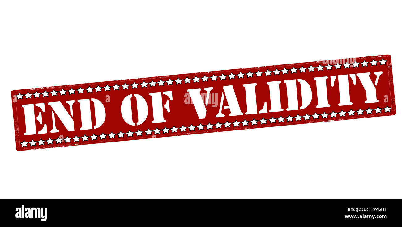 Rubber stamp with text end of validity inside, vector illustration ...