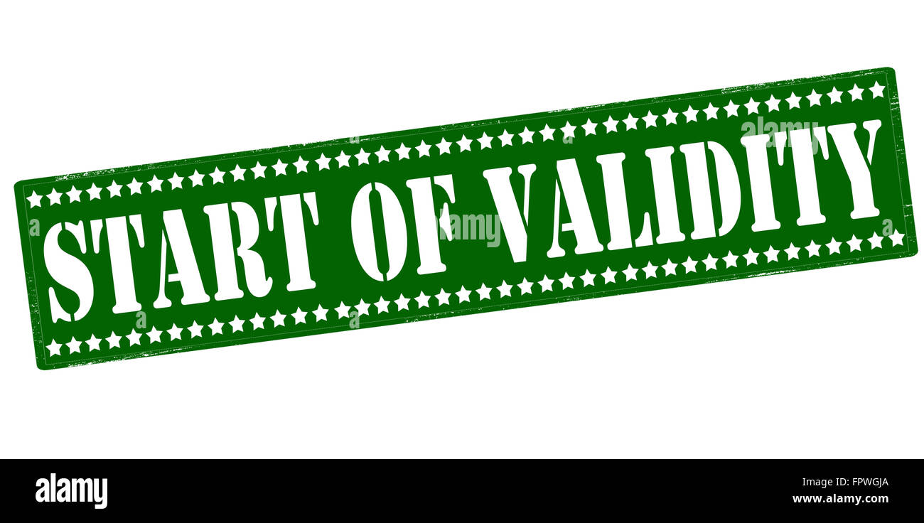 Rubber stamp with text start of validity inside, vector illustration ...