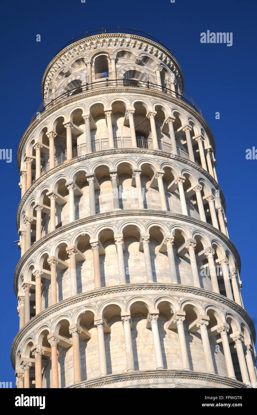 The famous Leaning Tower on Square of Miracles in Pisa, Tuscany - Italy ...