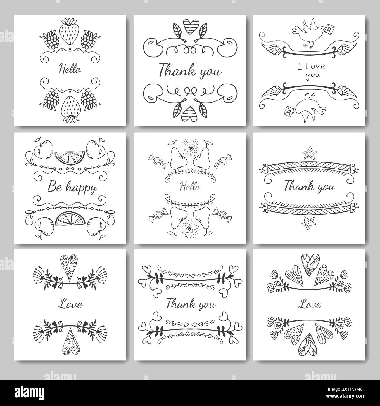 frames for text hand-drawn Stock Vector Image & Art - Alamy