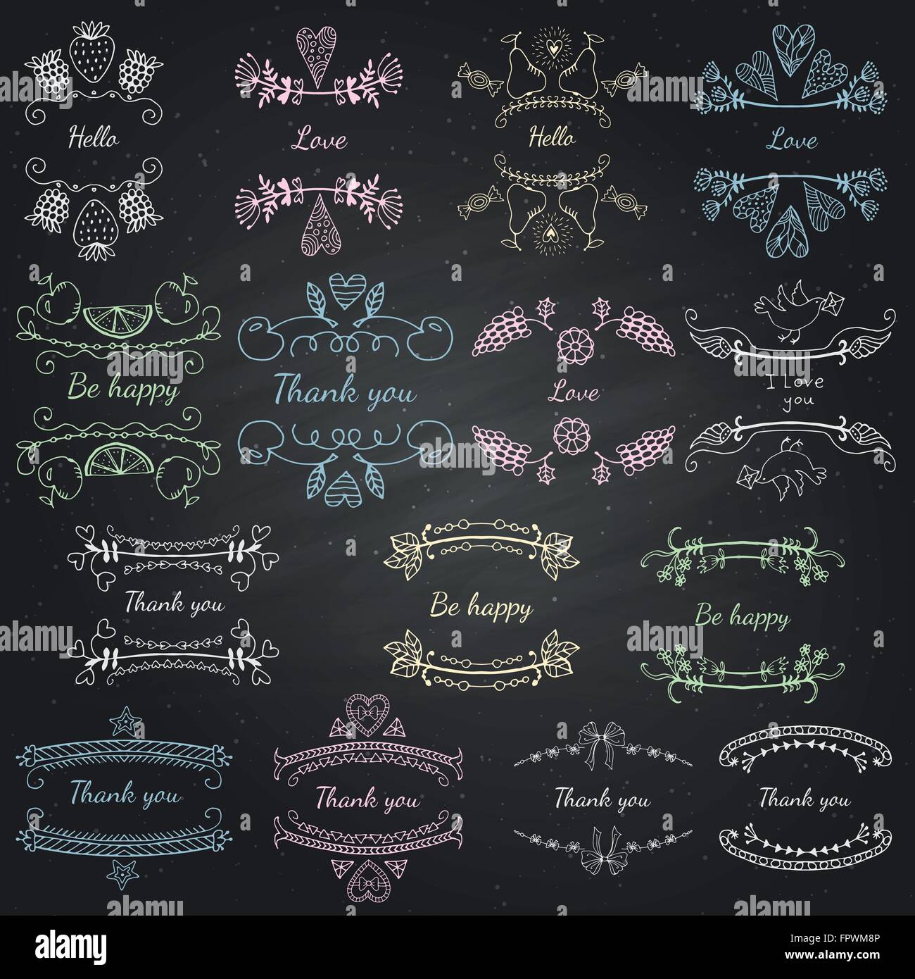 Hand drawn vintage frames hi-res stock photography and images - Alamy