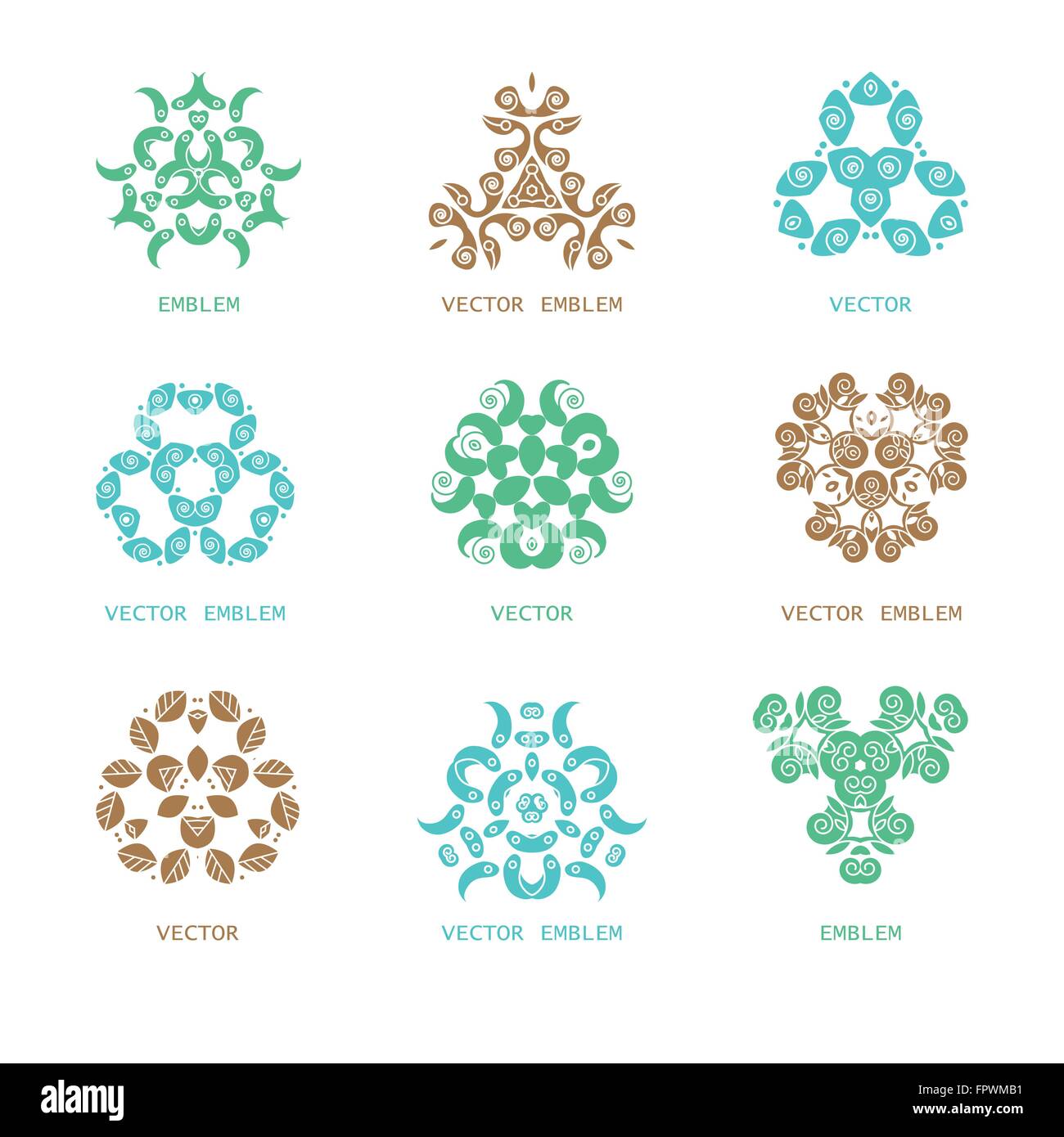 Vector set of logo design templates and symbols in trendy linear style ...