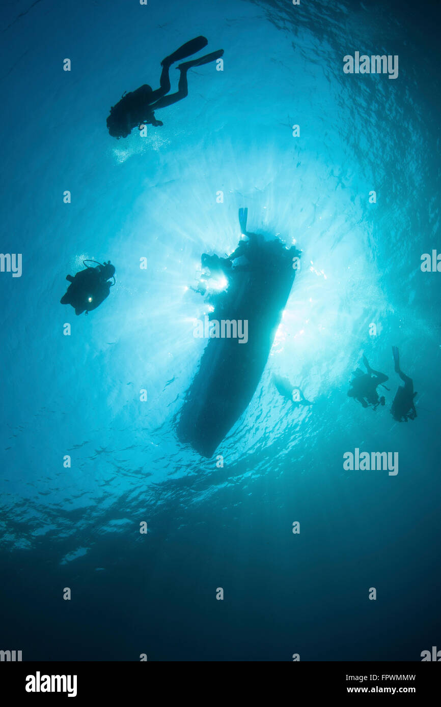 Divers descending from dive hi-res stock photography and images - Alamy