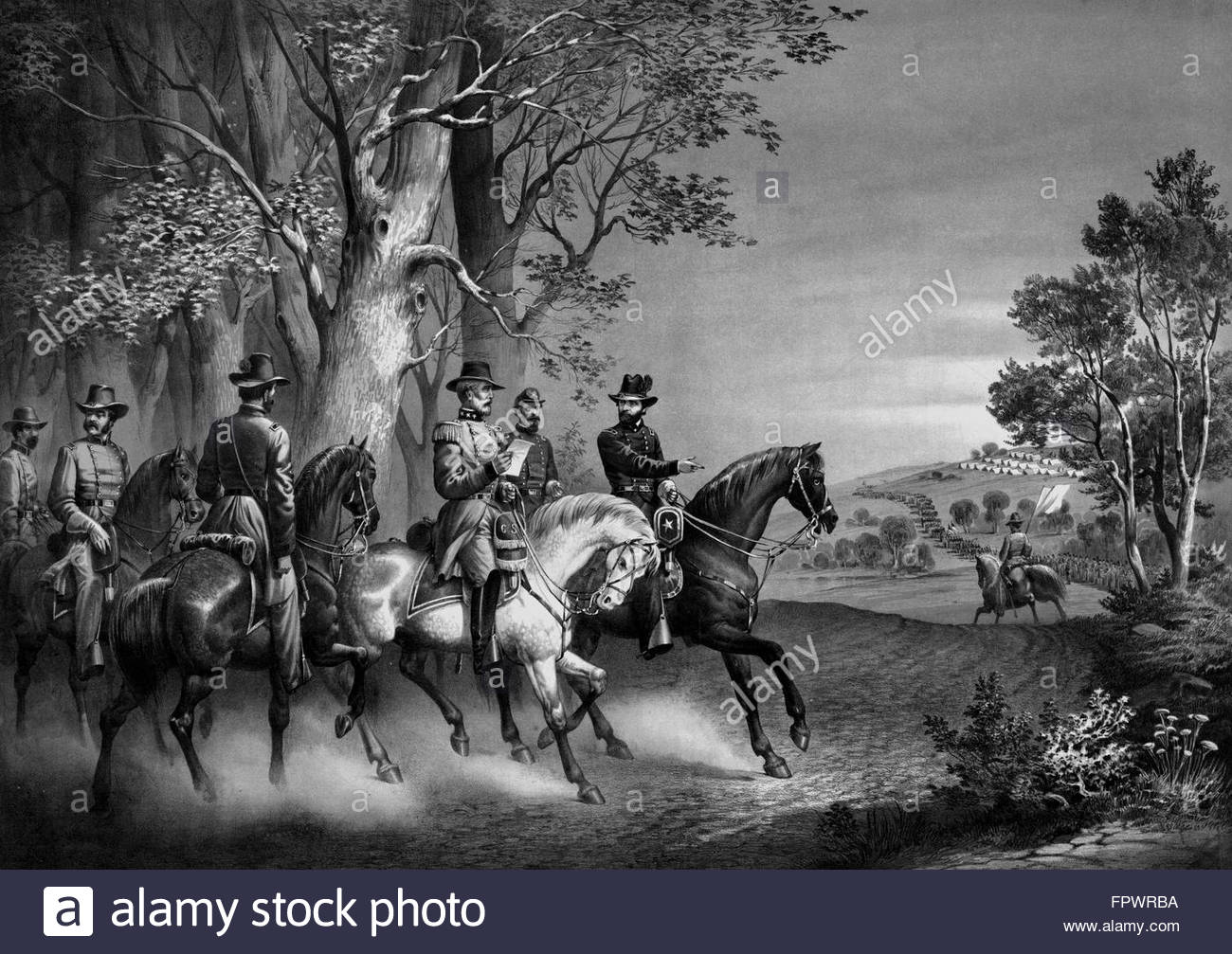 Robert E Lee Surrender Ulysses S Grant Civil War High Resolution Stock ...
