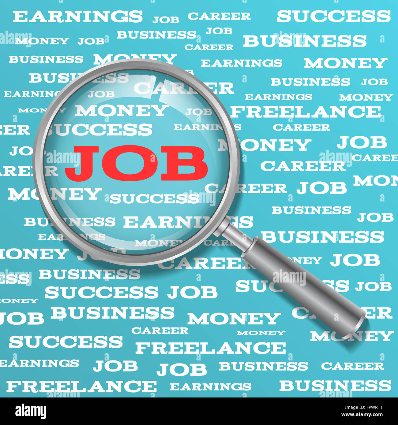 Word job on blue background hi-res stock photography and images - Alamy