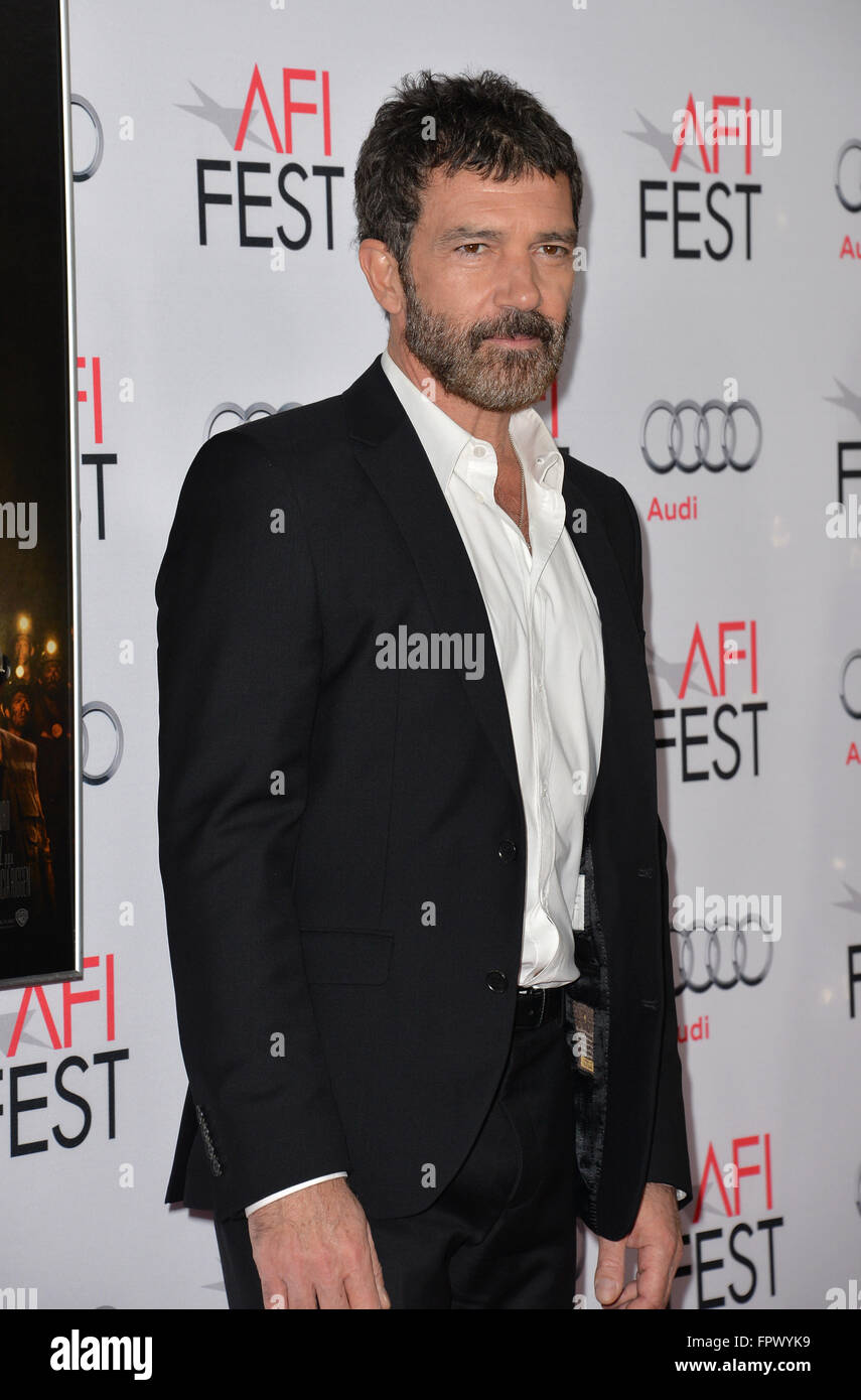 LOS ANGELES, CA - NOVEMBER 9, 2015: Actor Antonio Banderas at the ...
