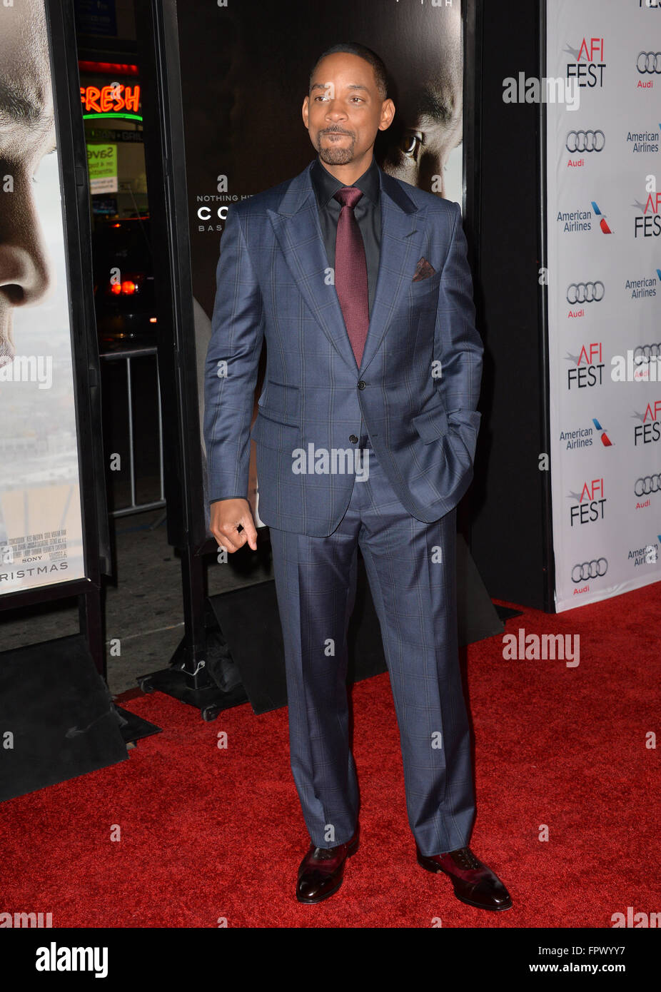 LOS ANGELES, CA - NOVEMBER 10, 2015: Actor Will Smith at the premiere ...