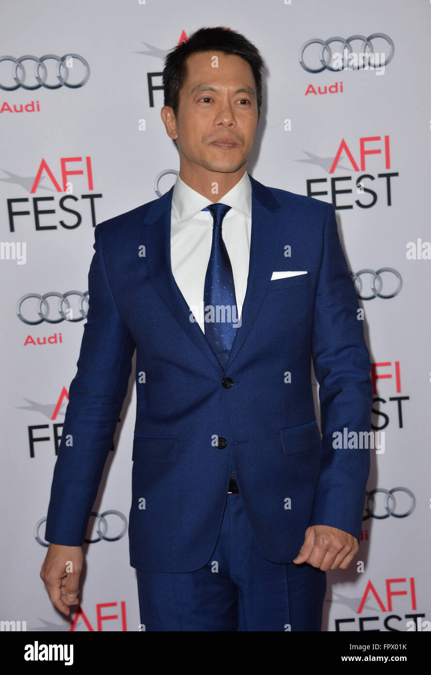 LOS ANGELES, CA - NOVEMBER 12, 2015: Actor Byron Mann at the world ...