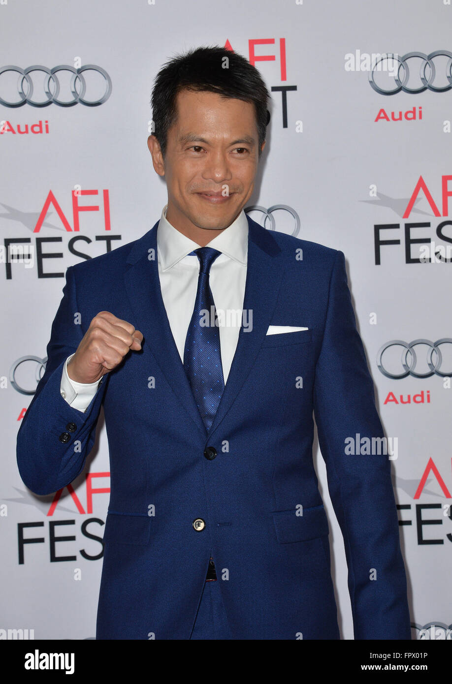 LOS ANGELES, CA - NOVEMBER 12, 2015: Actor Byron Mann at the world ...