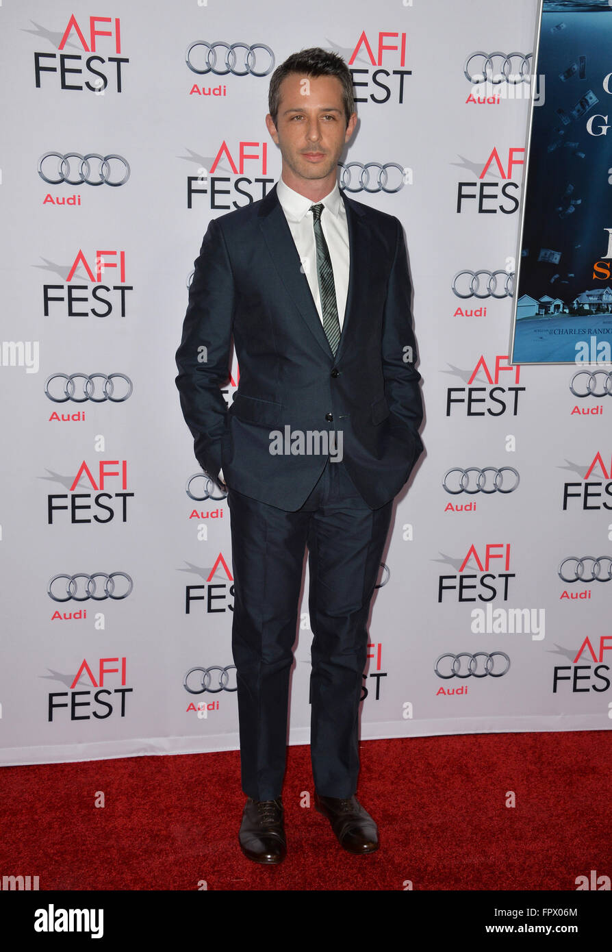 LOS ANGELES, CA - NOVEMBER 12, 2015: Actor Jeremy Strong at the world ...