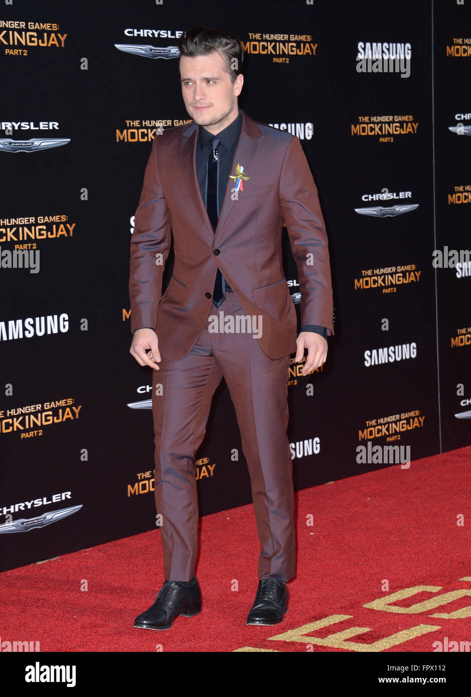 LOS ANGELES, CA - NOVEMBER 16, 2015: Actor Josh Hutcherson at the Los ...