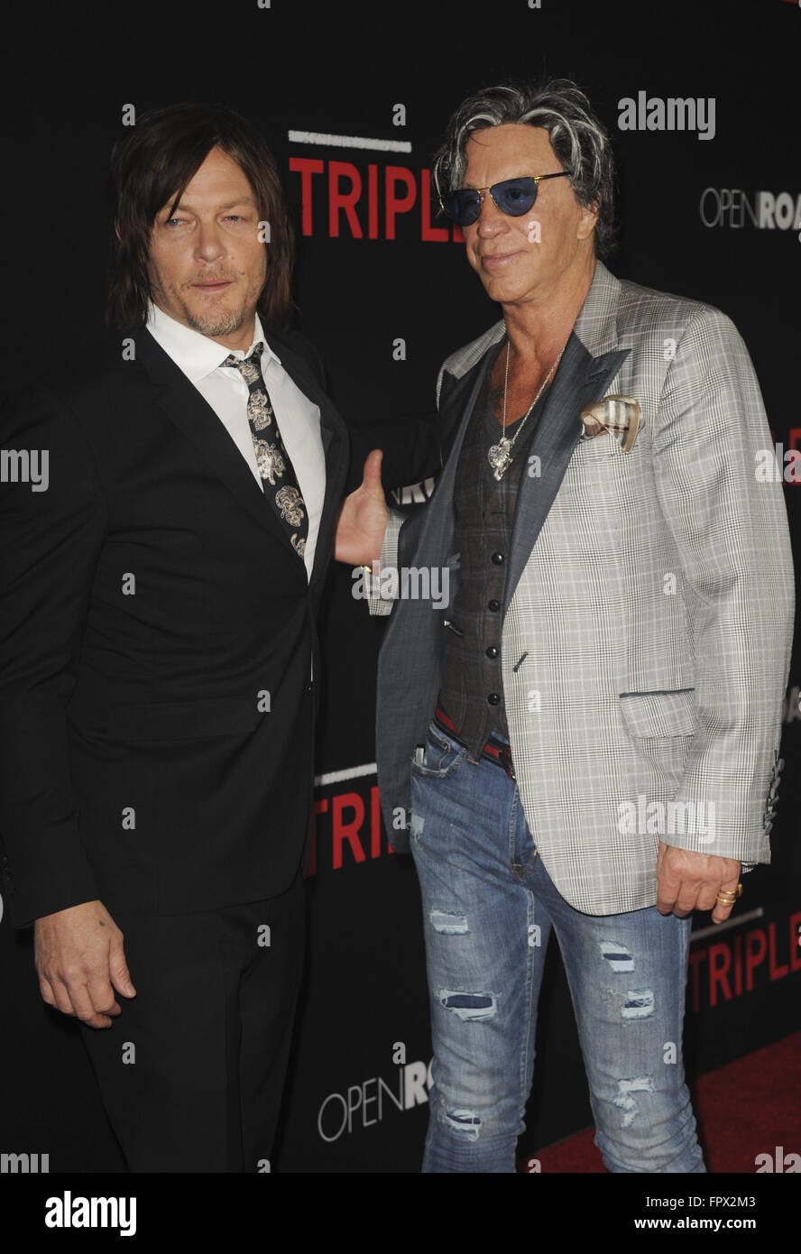 Film Premiere Triple 9 Featuring: Norman Reedus, Mickey Rourke Where ...