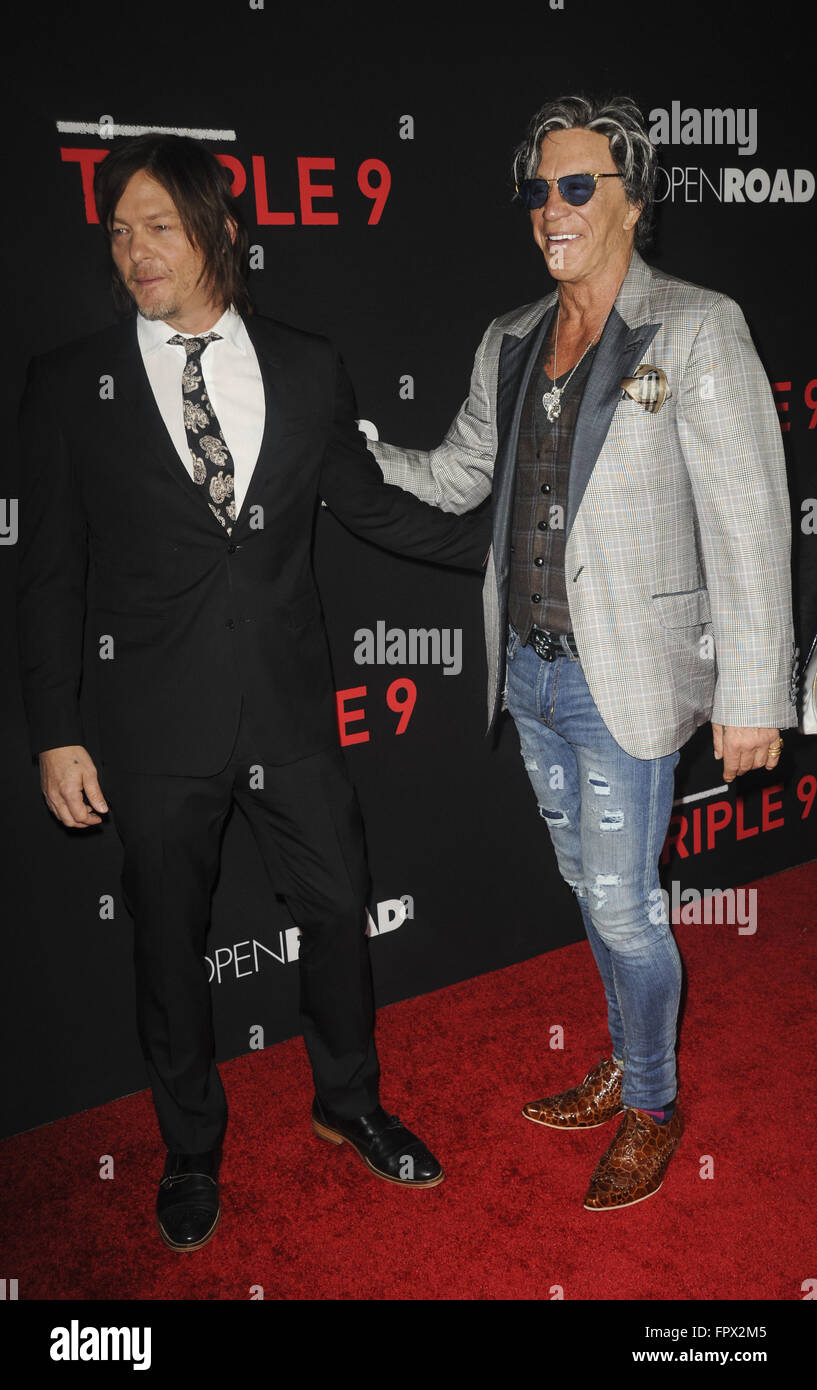 Film Premiere Triple 9 Featuring: Norman Reedus, Mickey Rourke Where ...