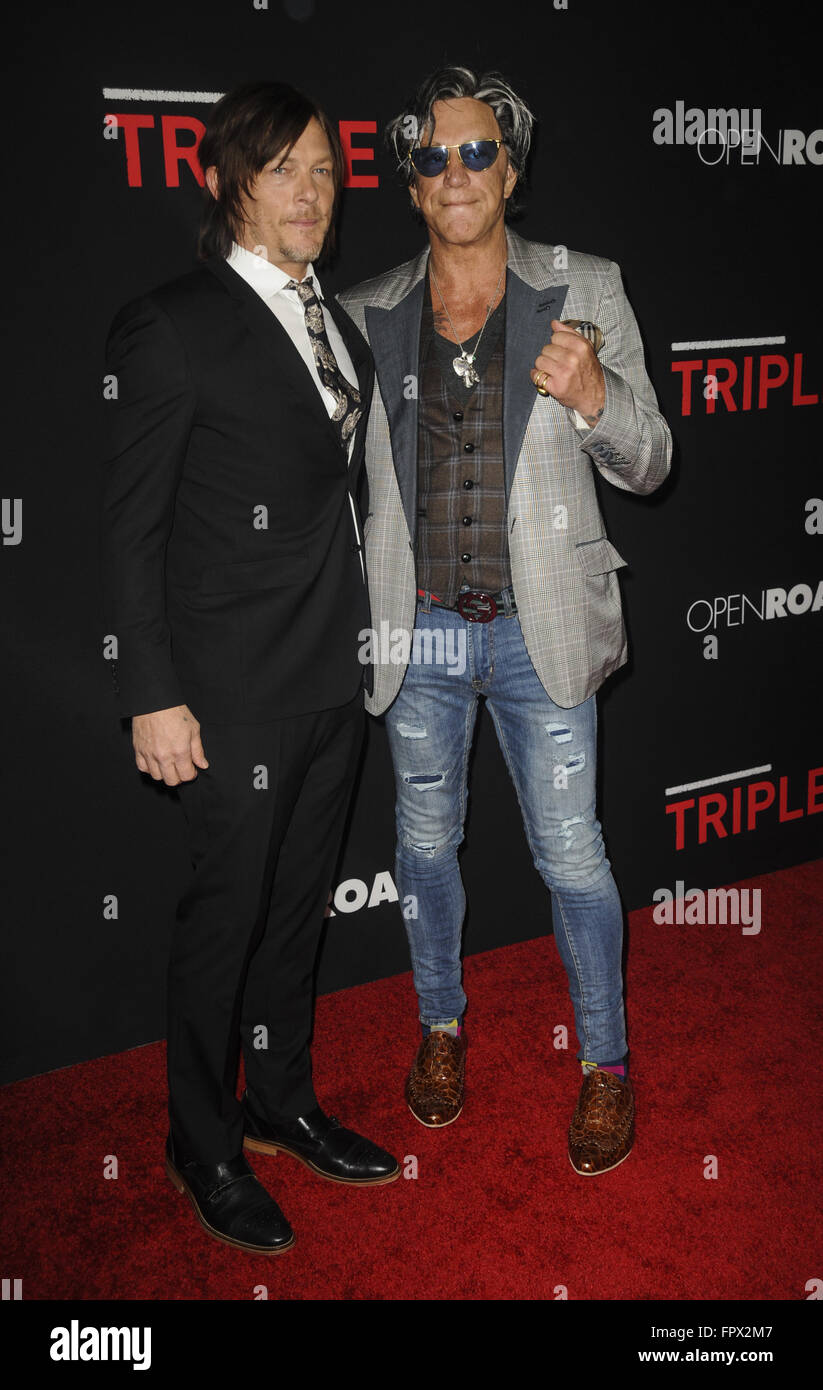 Film Premiere Triple 9 Featuring: Norman Reedus, Mickey Rourke Where ...