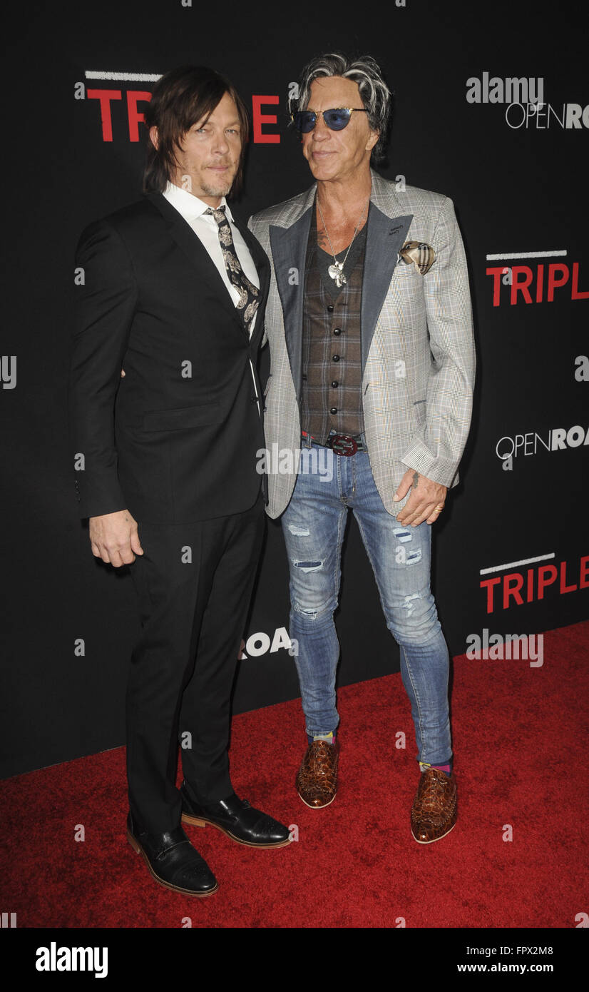 Film Premiere Triple 9 Featuring: Norman Reedus, Mickey Rourke Where ...