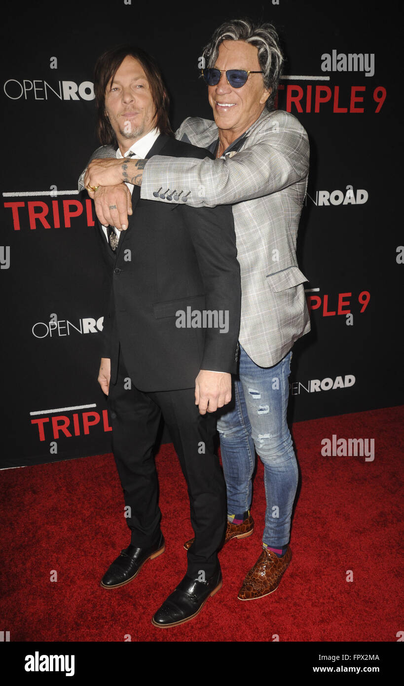 Film Premiere Triple 9 Featuring: Norman Reedus, Mickey Rourke Where ...