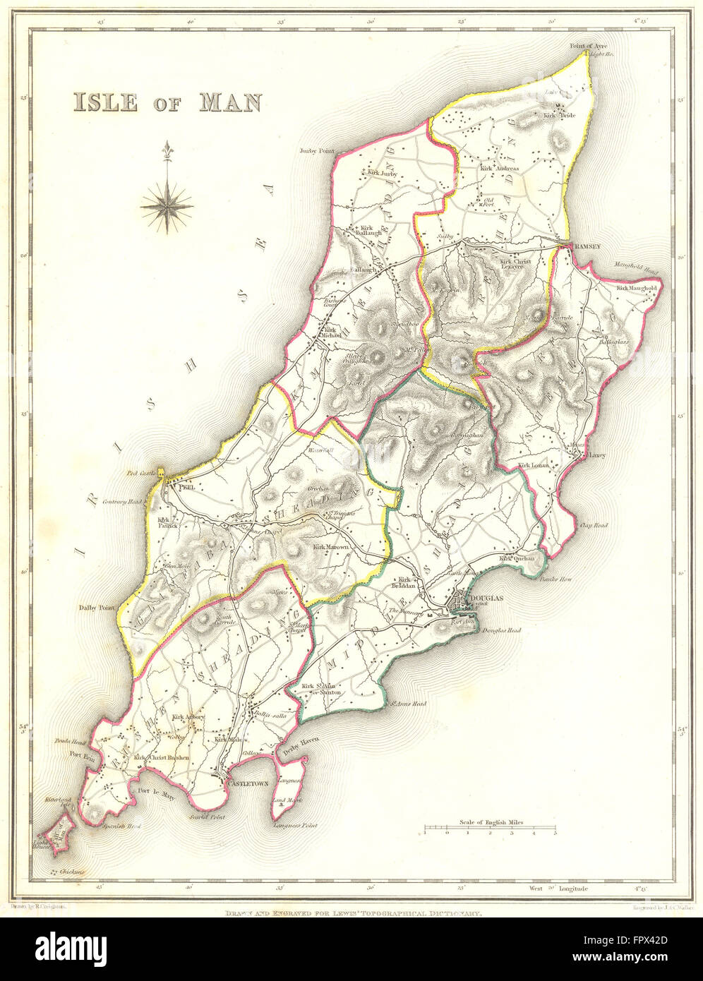 IOM: Isle of Man: Lewis, 1849 antique map Stock Photo - Alamy