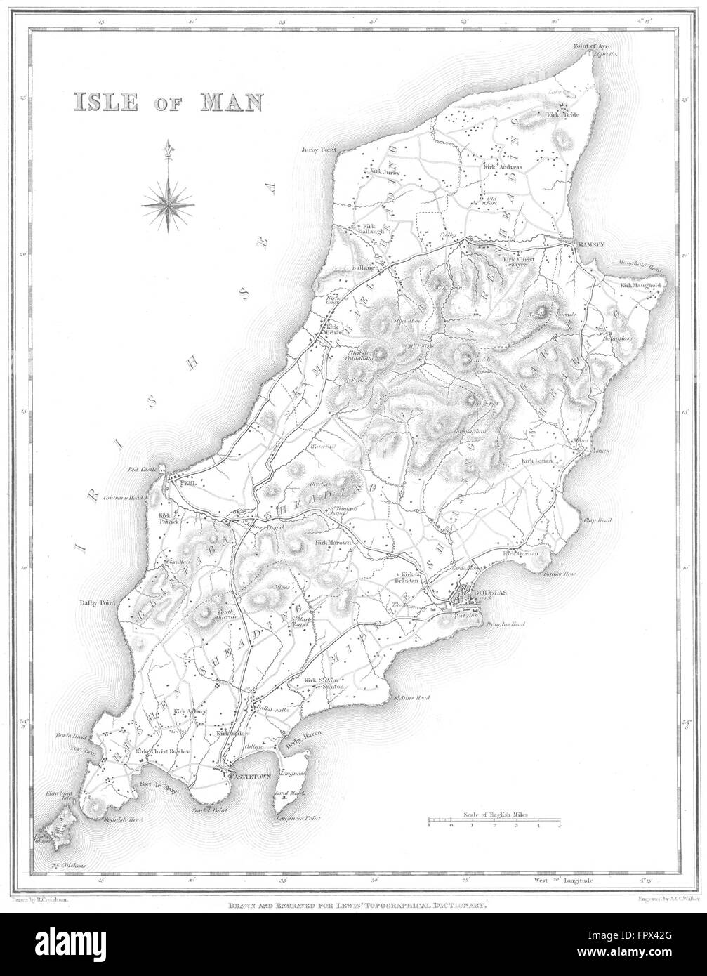 IOM: Isle of Man: Lewis, 1831 antique map Stock Photo - Alamy