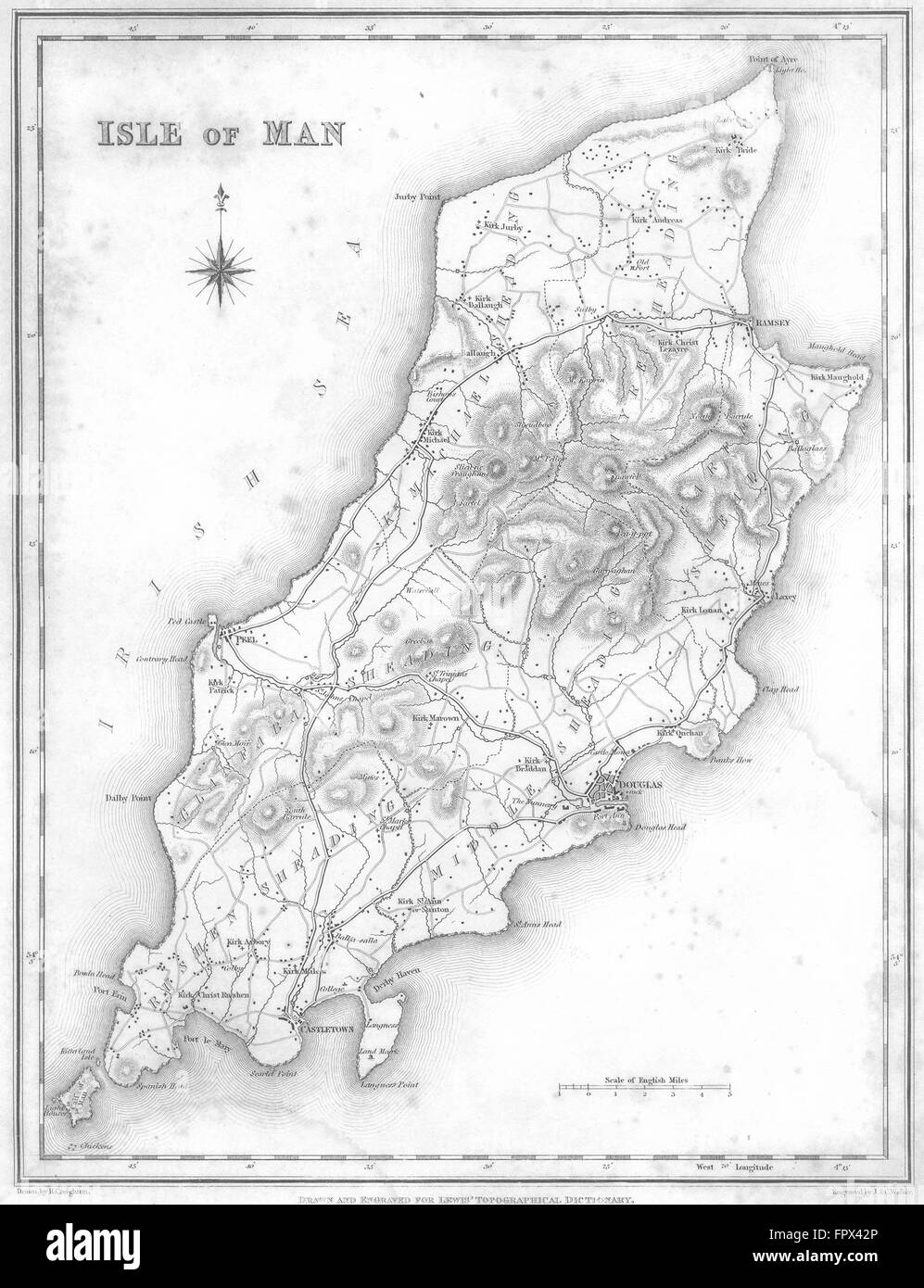 IOM: Isle of Man: Lewis, 1831 antique map Stock Photo - Alamy