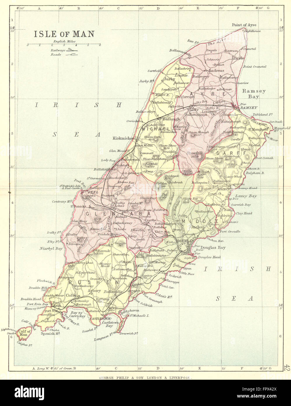 Antique map of the isle of man hi-res stock photography and images - Alamy