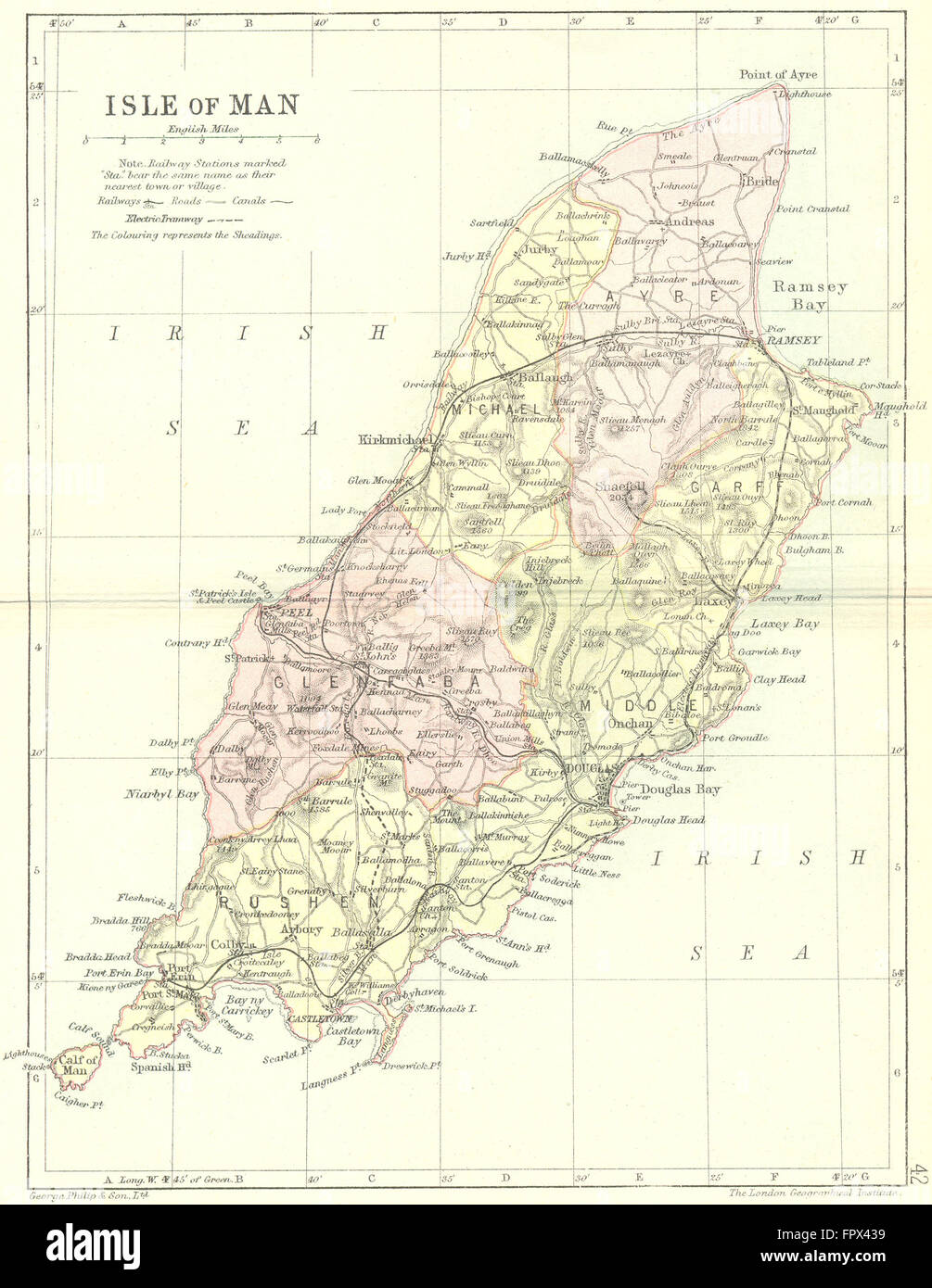 Antique map of the isle of man hi-res stock photography and images - Alamy