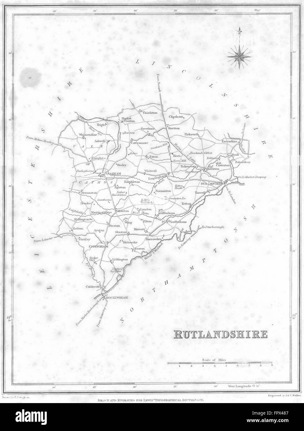 RUTLAND: Rutlandshire: Lewis, 1831 antique map Stock Photo - Alamy
