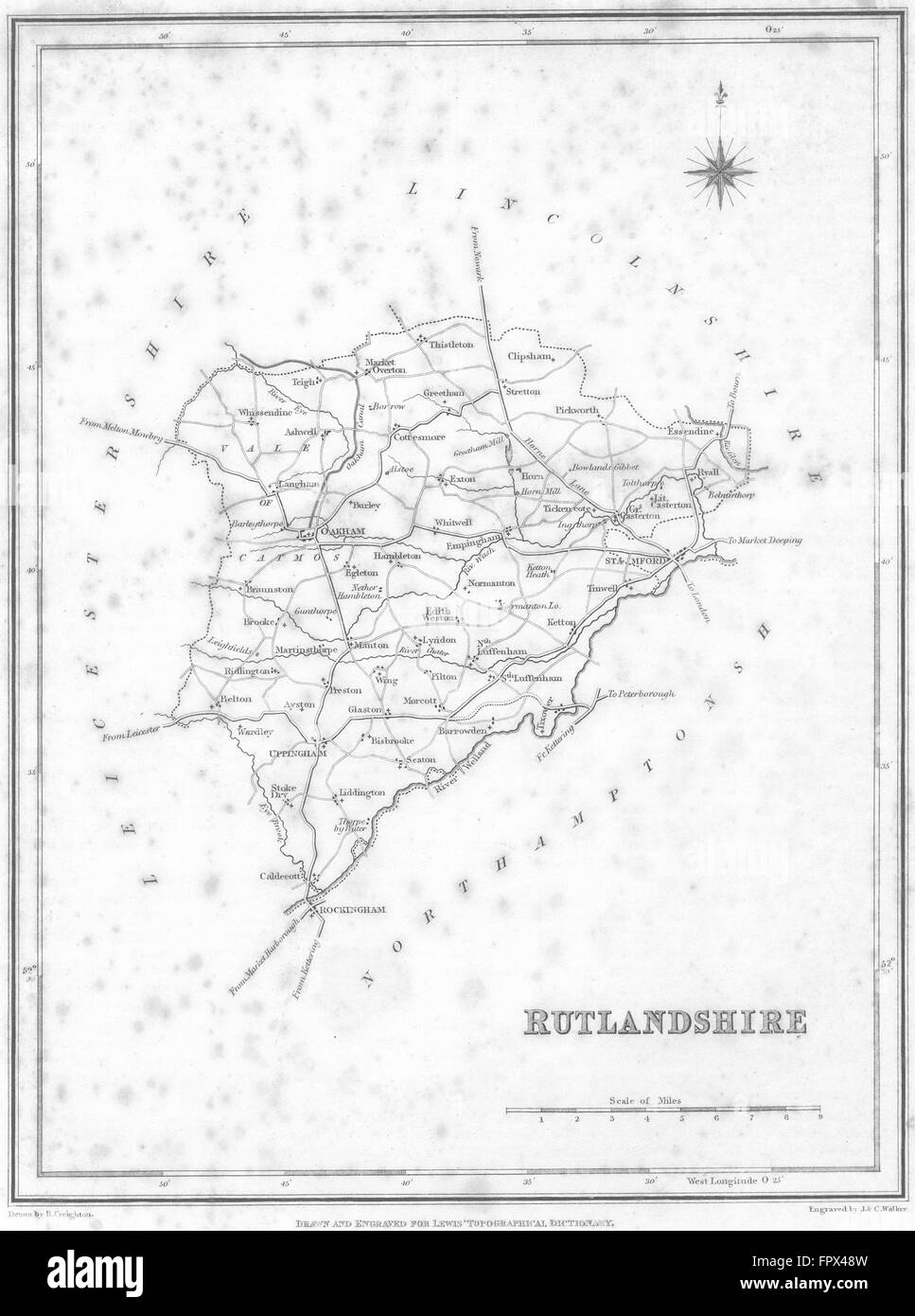 RUTLAND: Rutlandshire: Lewis, 1831 antique map Stock Photo - Alamy