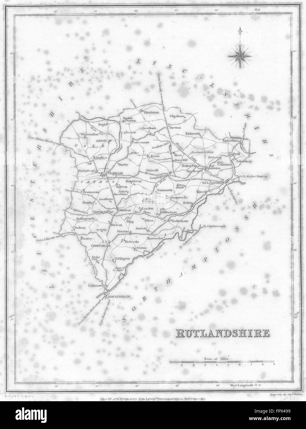 RUTLAND: Rutlandshire: Lewis, 1831 antique map Stock Photo - Alamy