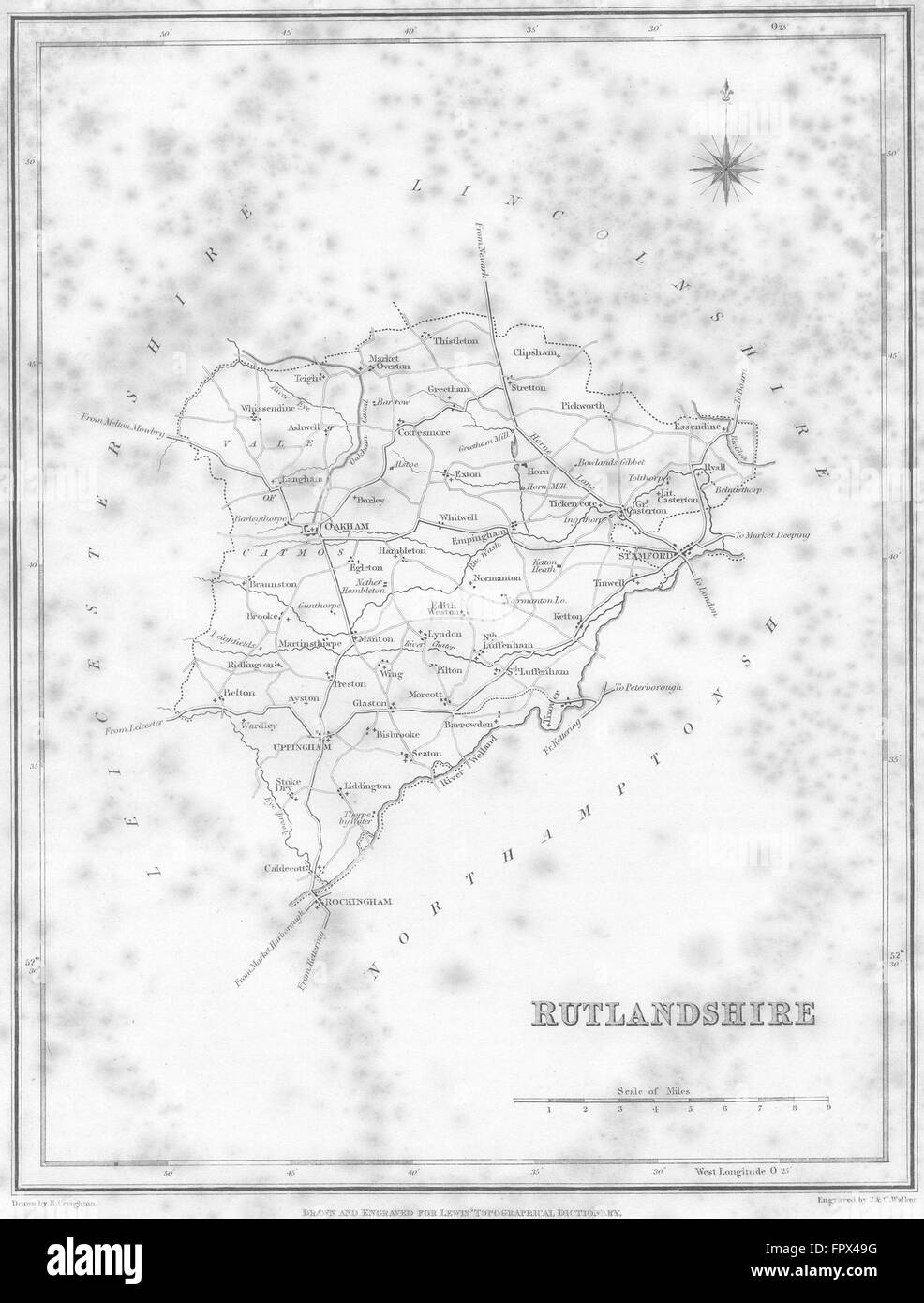 RUTLAND: Rutlandshire: Lewis, 1835 antique map Stock Photo - Alamy