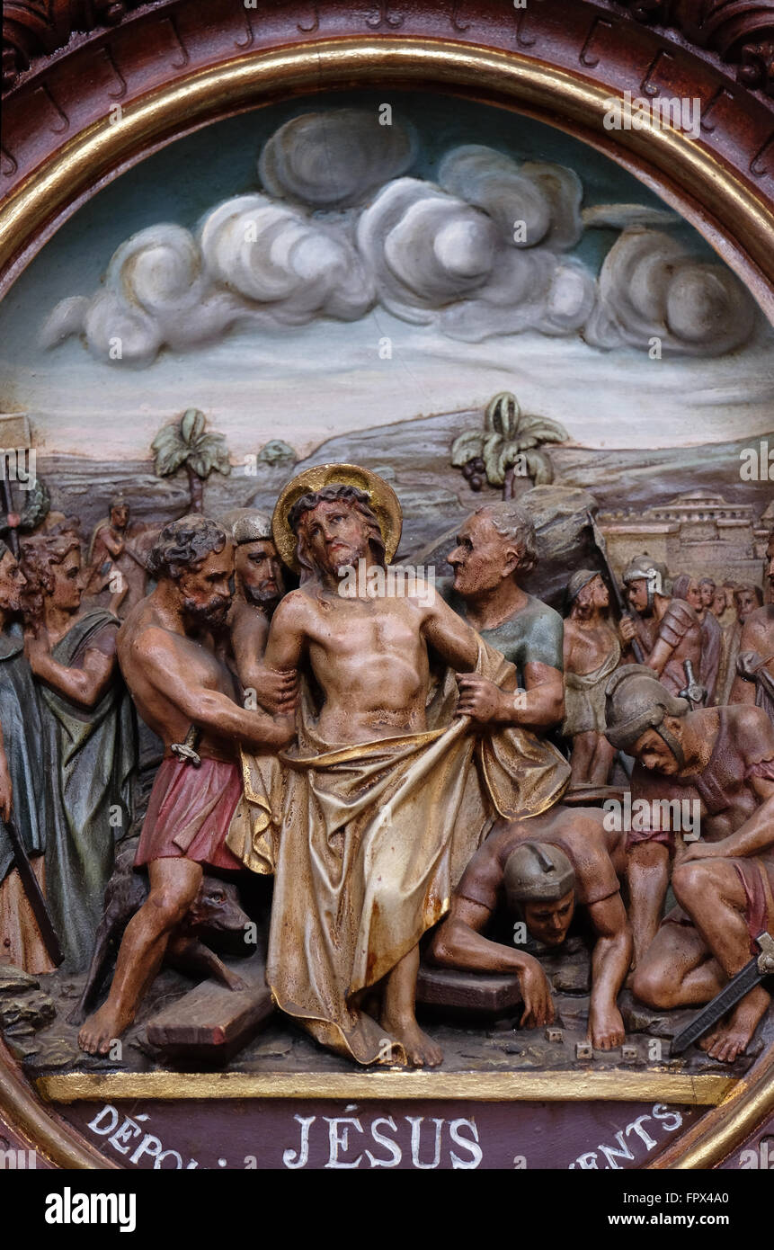 10th Stations of the Cross, Jesus is stripped of His garments ...