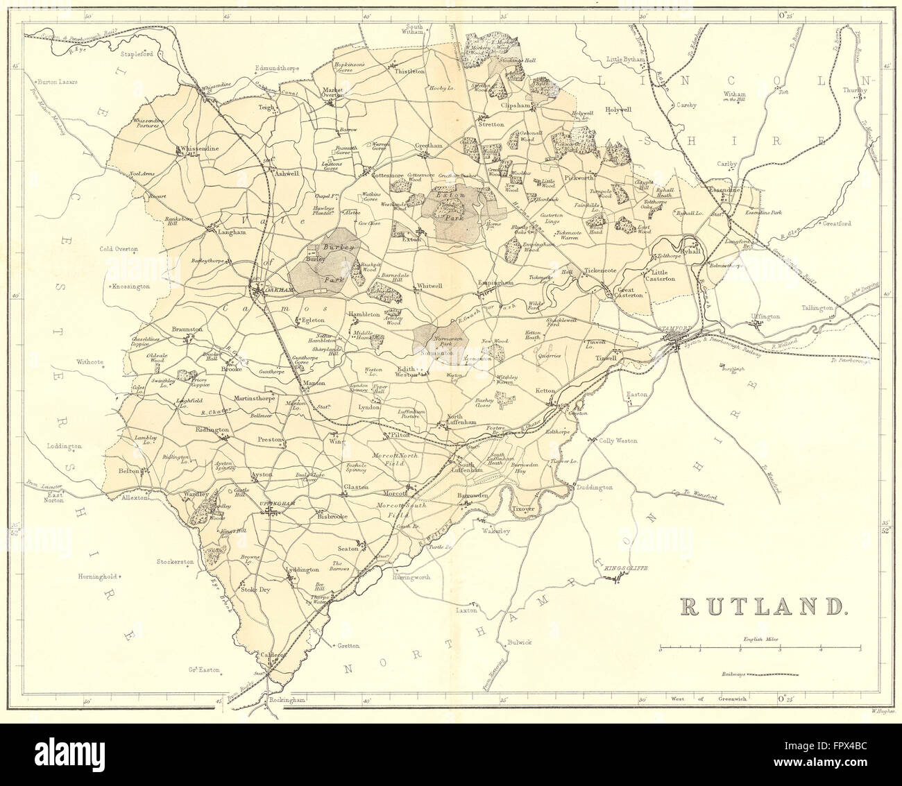 RUTLAND: Virtue, 1868 antique map Stock Photo - Alamy