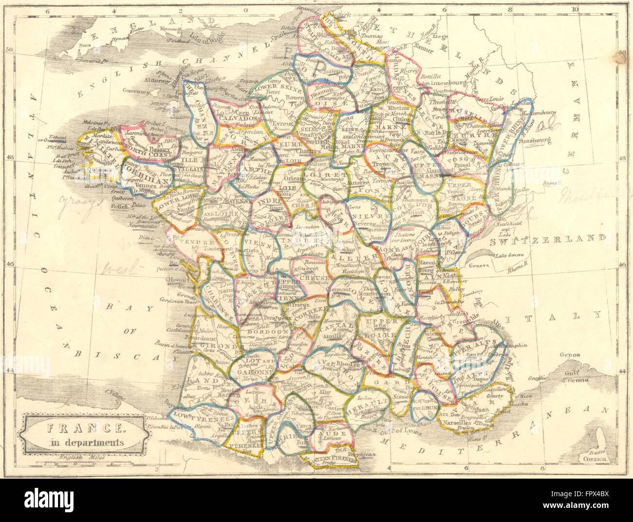 FRANCE: Departments: BLAIR, 1860 antique map Stock Photo - Alamy
