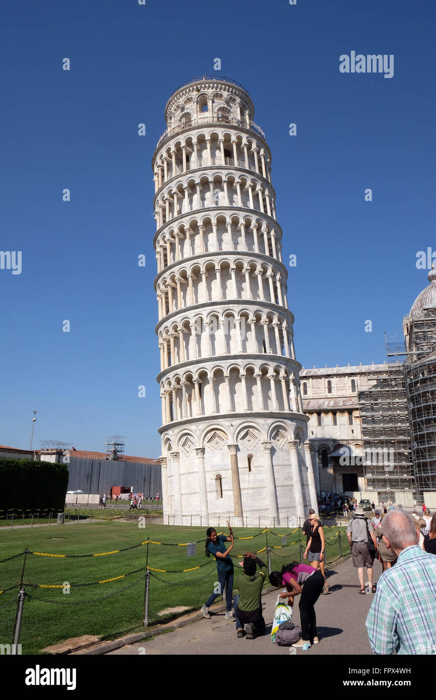 Leaning tower of Cathedral in Pisa, Italy. Unesco World Heritage Site ...