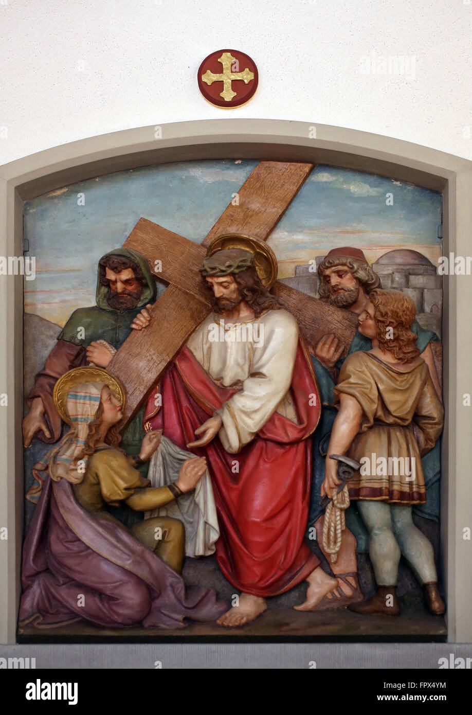 Veronica wipes the face of Jesus, 6th Stations of the Cross, the parish ...