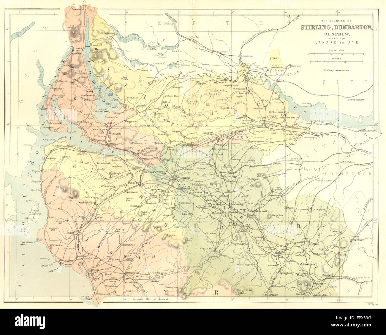 Dumbarton map hi-res stock photography and images - Alamy