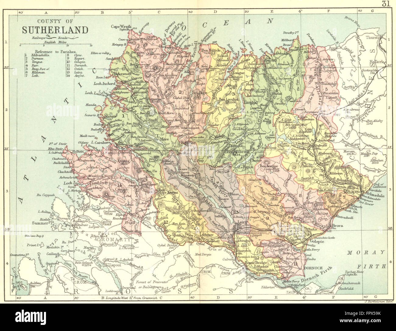 Sutherland map hi-res stock photography and images - Alamy