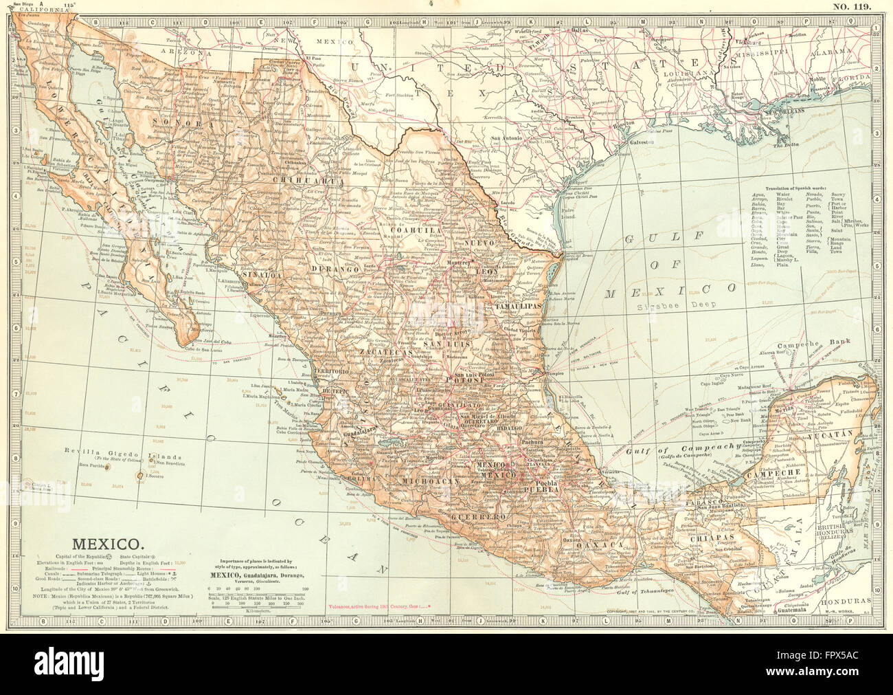 20th century mexico map hi-res stock photography and images - Alamy