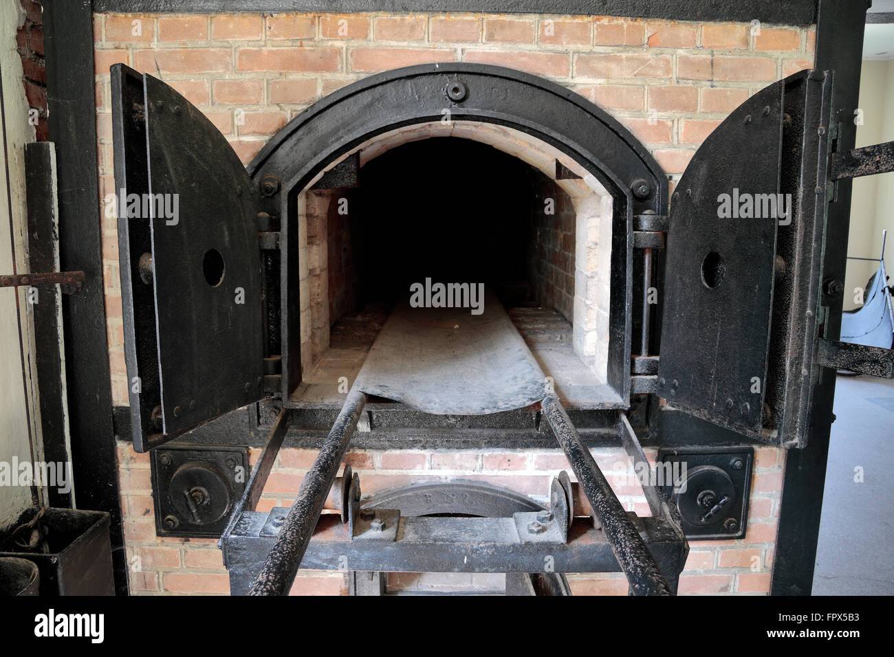 One of the ovens in the crematorium building in the Camp Vught National ...