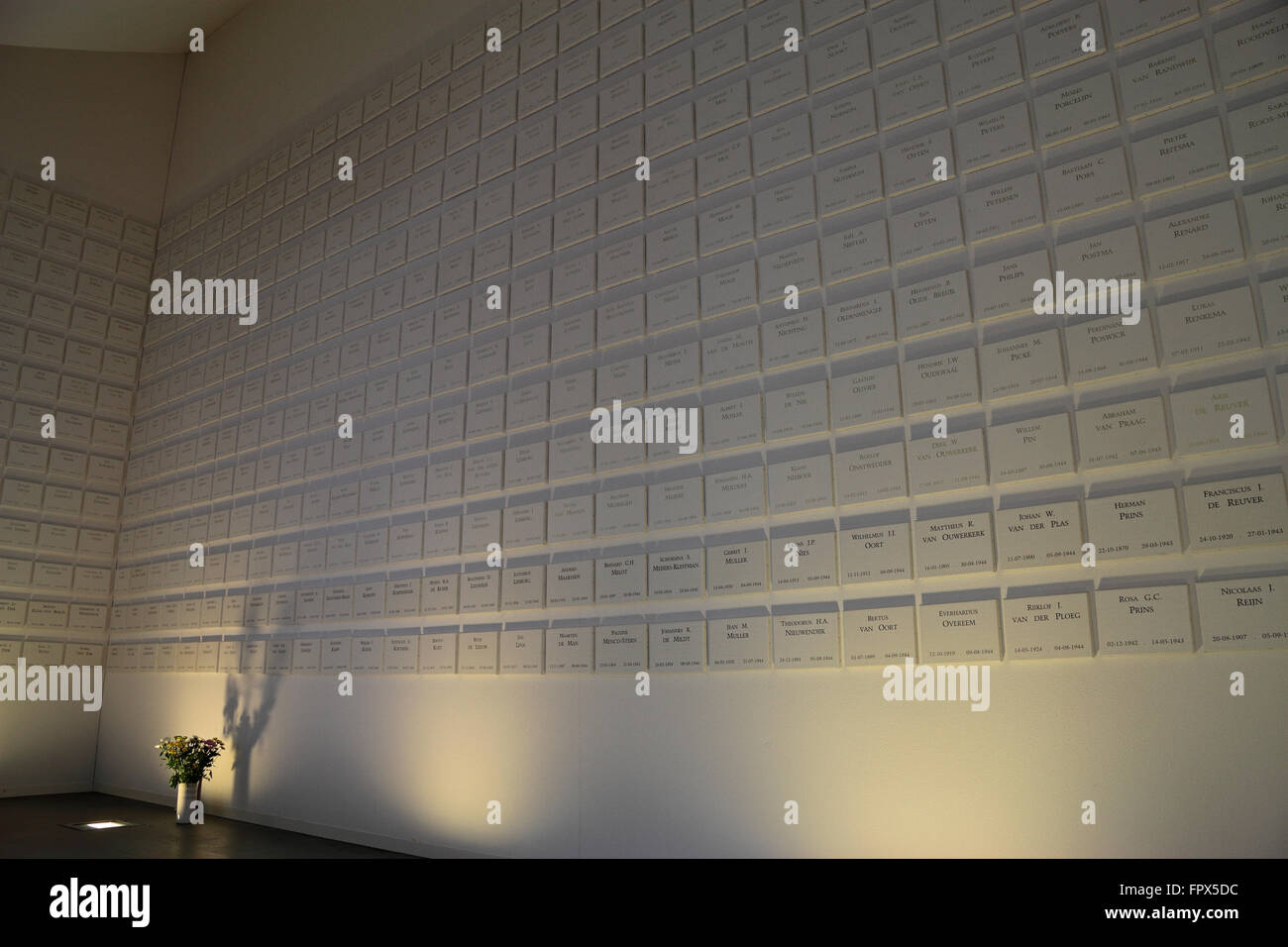 Names on the wall inside the Memorial Room or "Room for reflection" in ...