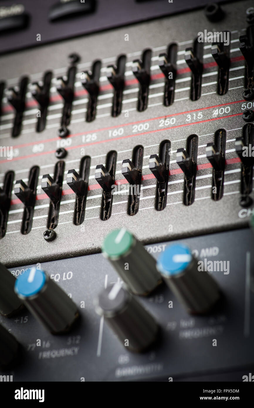 Color image of many buttons in a sound recording studio Stock Photo - Alamy