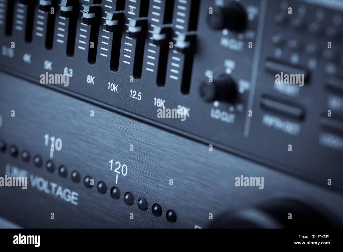 Color image of many buttons in a sound recording studio Stock Photo - Alamy