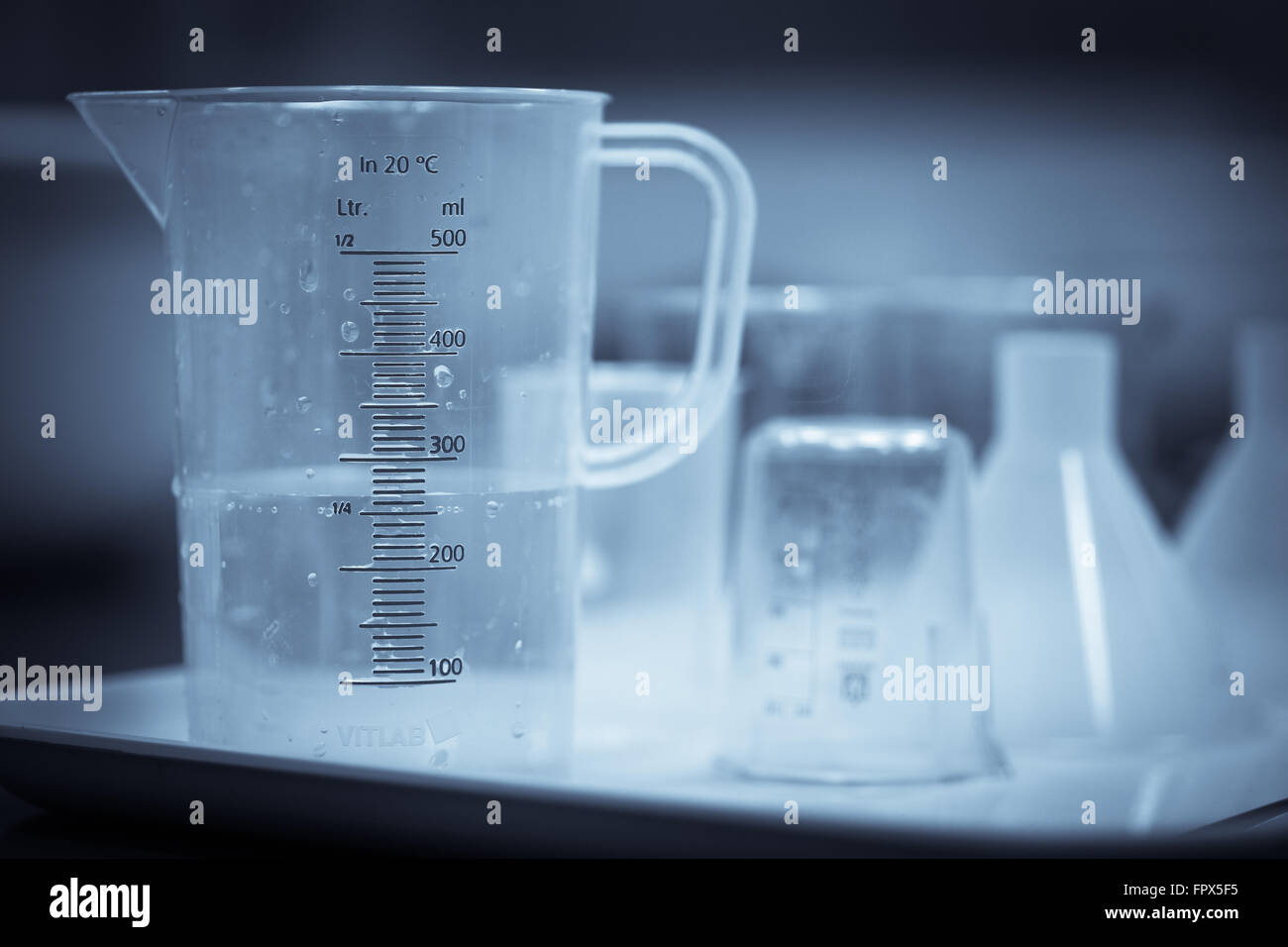Color image of some plastic recipients in a chemistry lab Stock Photo ...