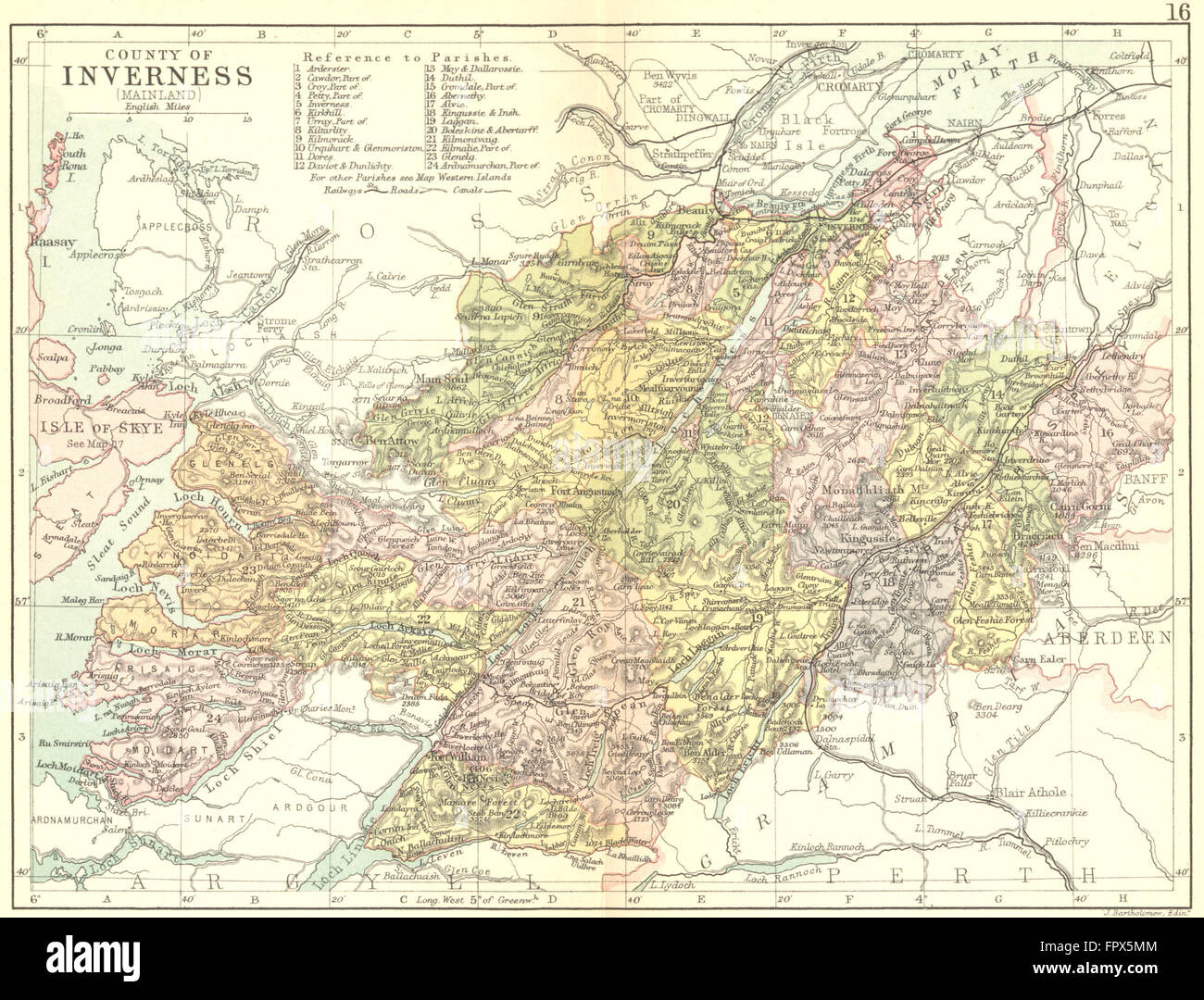 SCOTLAND: Inverness-shire: Philip, 1891 antique map Stock Photo - Alamy