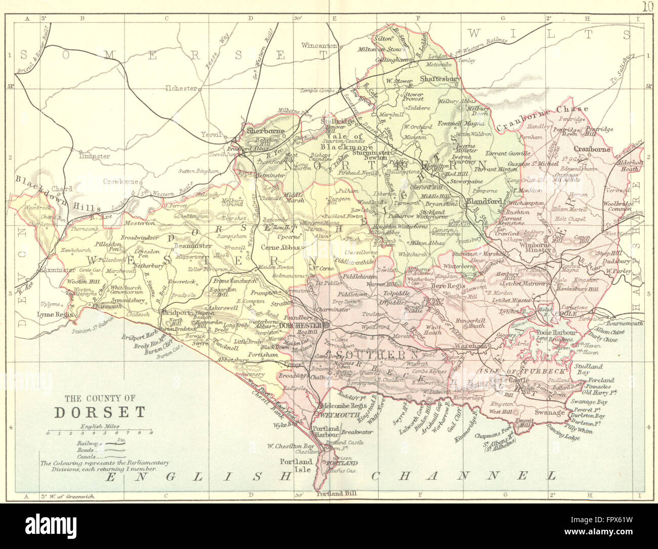 Antique map of dorset hi-res stock photography and images - Alamy