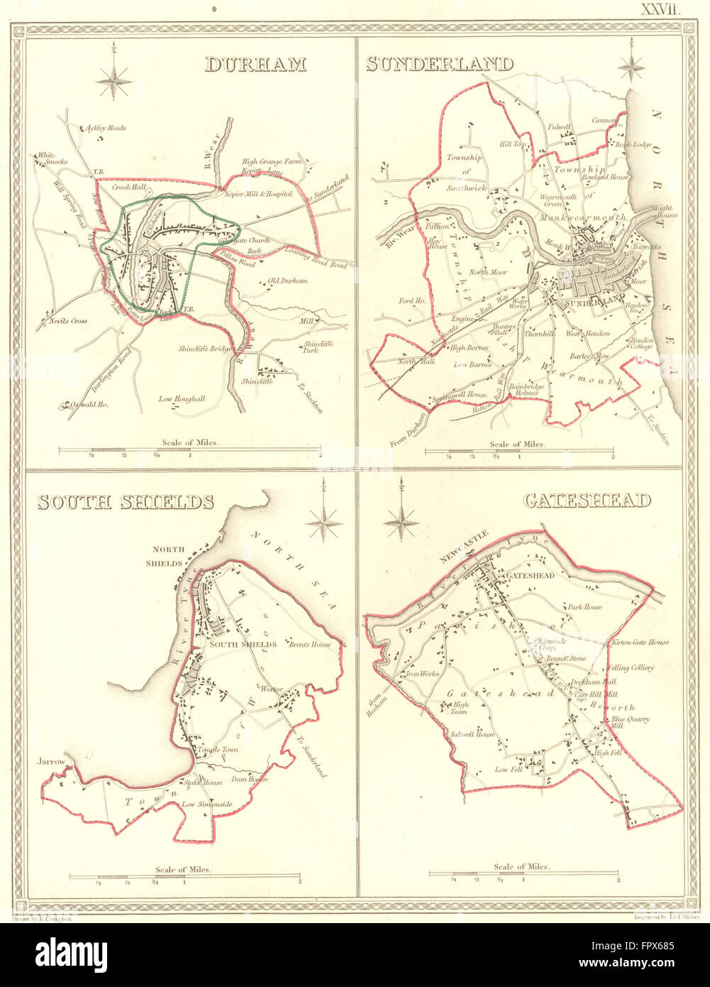 Map of south shields hi-res stock photography and images - Alamy