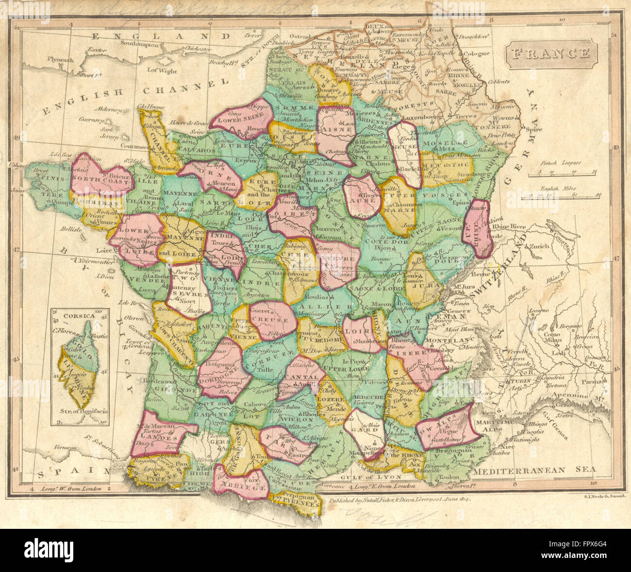 FRANCE: Barclay, 1830 antique map Stock Photo - Alamy