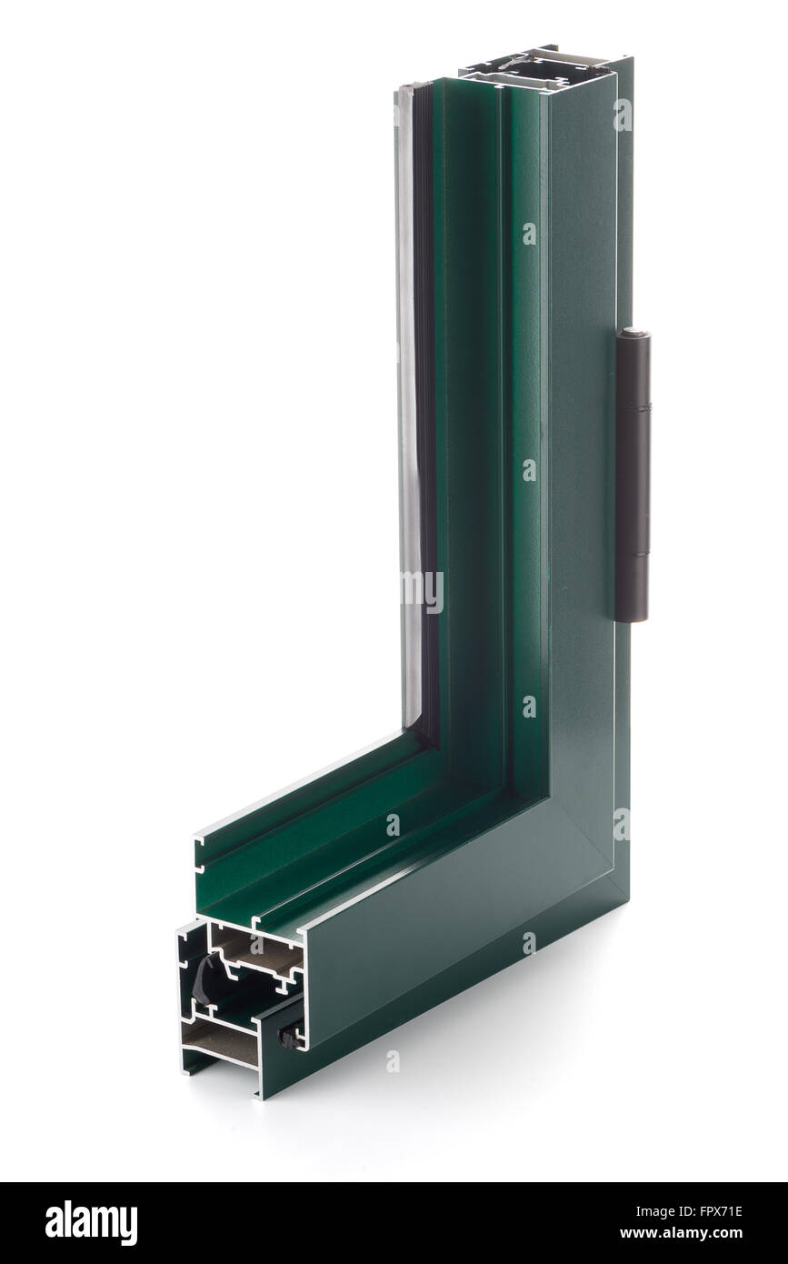 Aluminium window sample isolated on white background Stock Photo - Alamy