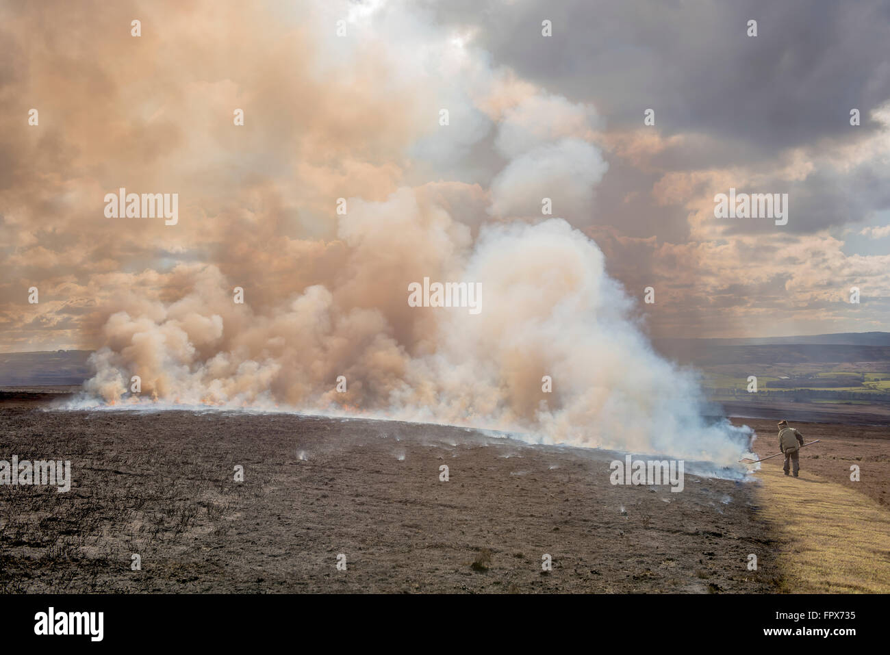Heather Burning On North Yorkshire High Resolution Stock Photography ...