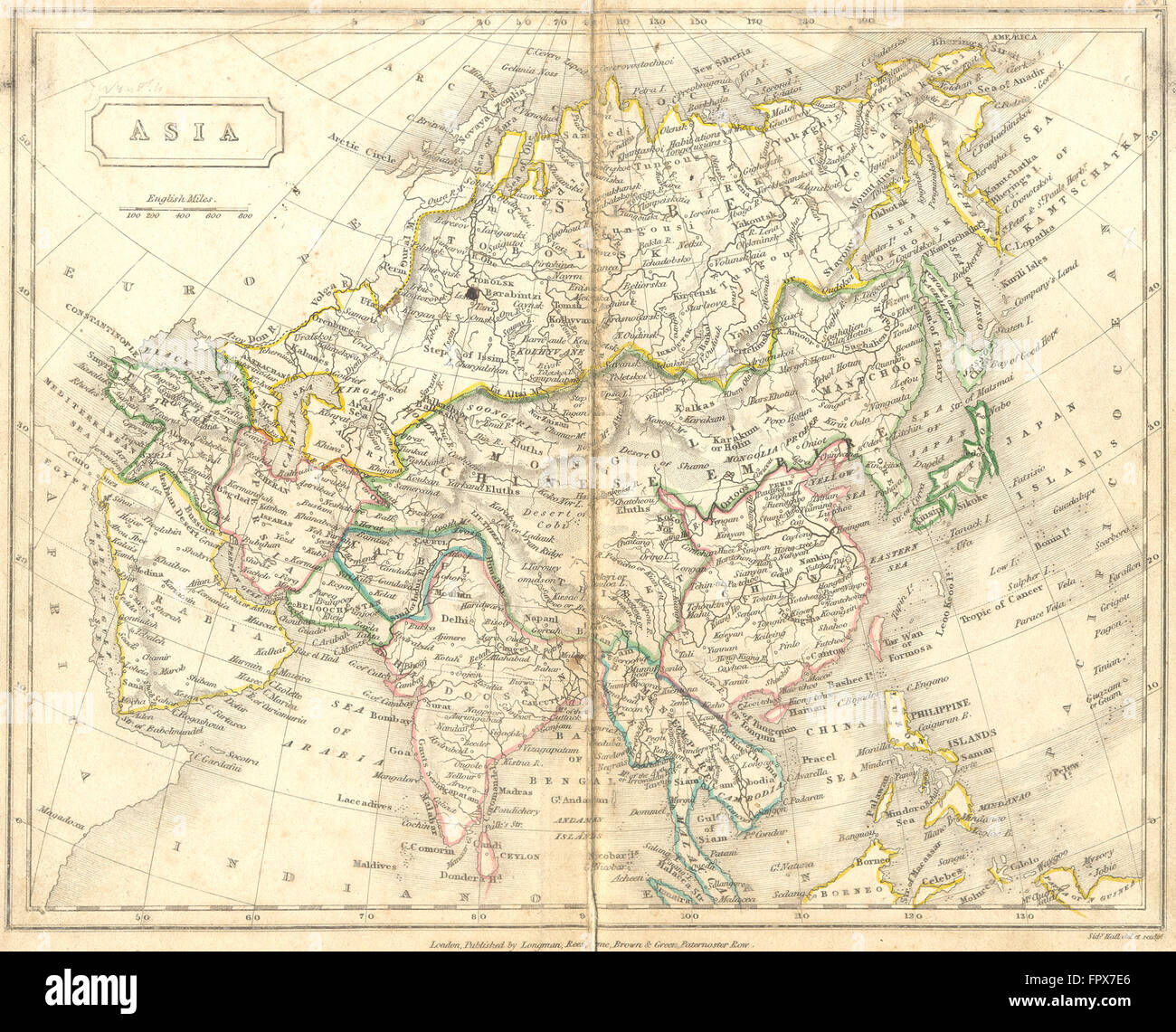 Asia continent sidney hall 1850 hi-res stock photography and images - Alamy