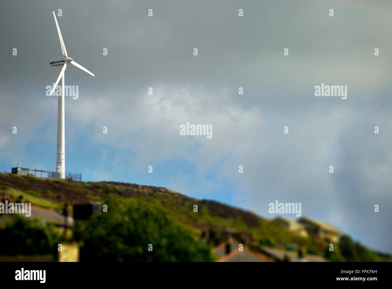 Wind turbine, Haworth, Yorkshire Stock Photo - Alamy